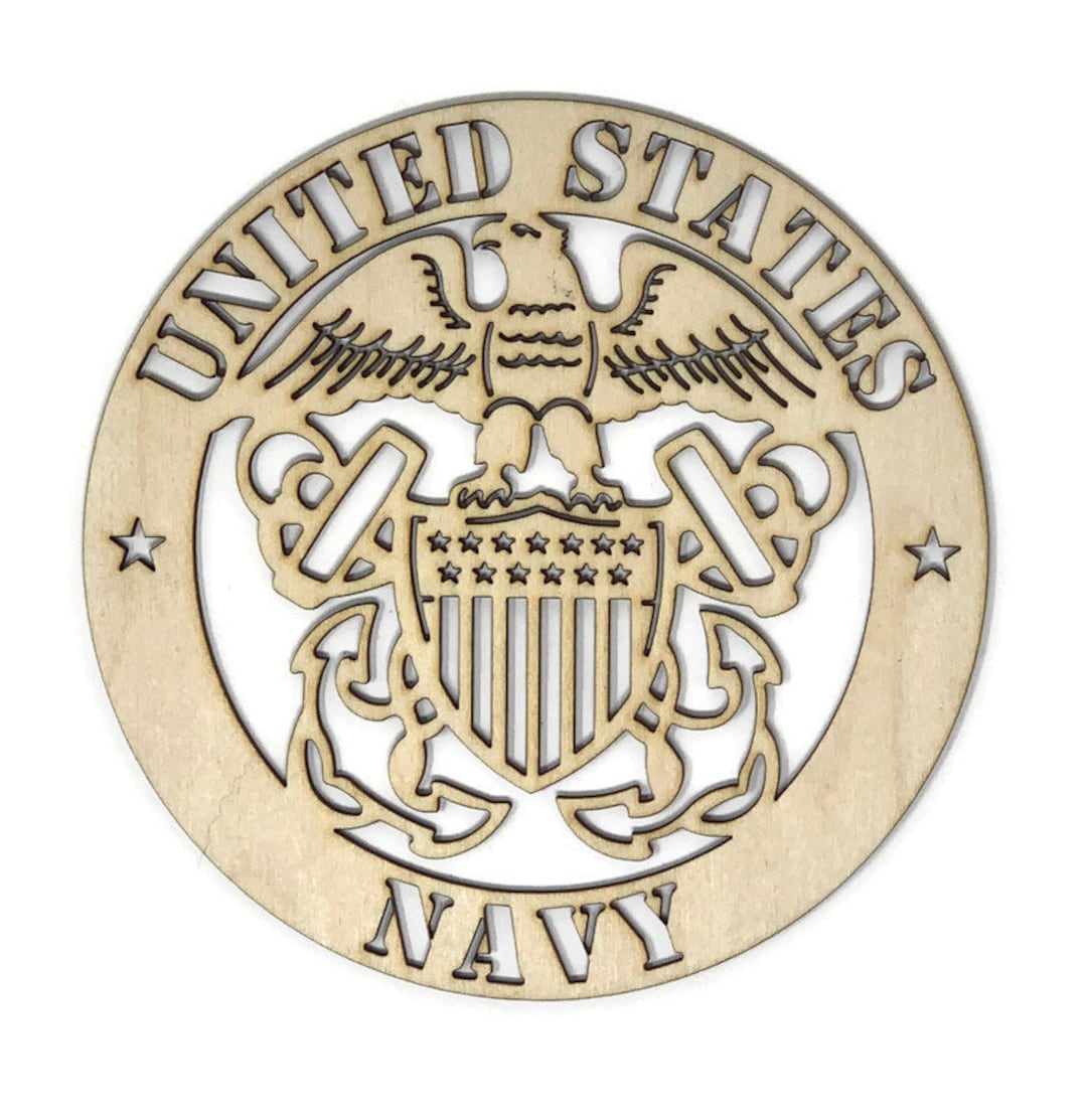 US Navy Wall Art Laser Cut Sign Gift Idea Army Unfinished Wood Crafts ...