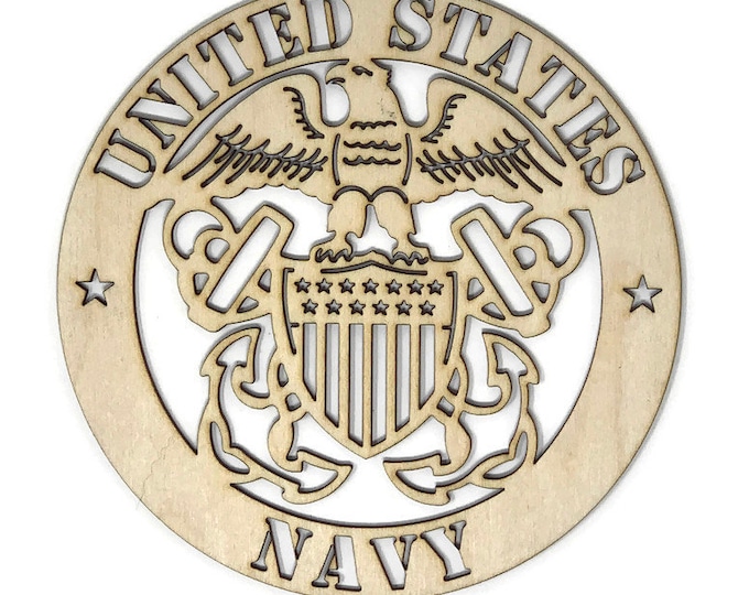 US Navy Wall Art Laser Cut Sign Gift Idea Army Unfinished Wood Crafts ...