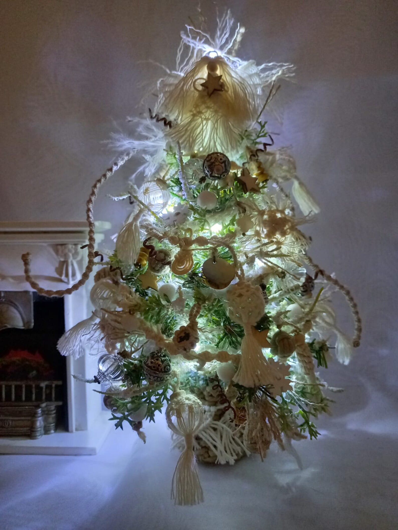 Dollhouse Miniature Christmas Boho Tree Light Up - Etsy