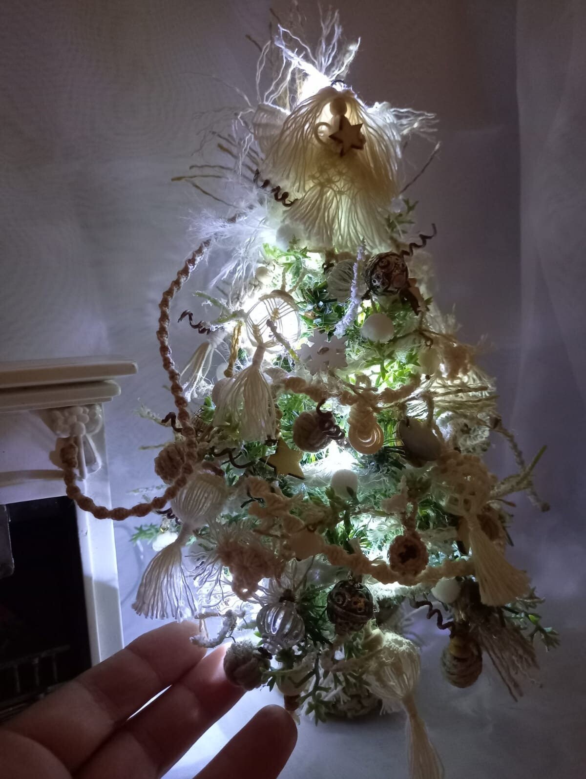 Dollhouse Miniature Christmas Boho Tree Light Up - Etsy