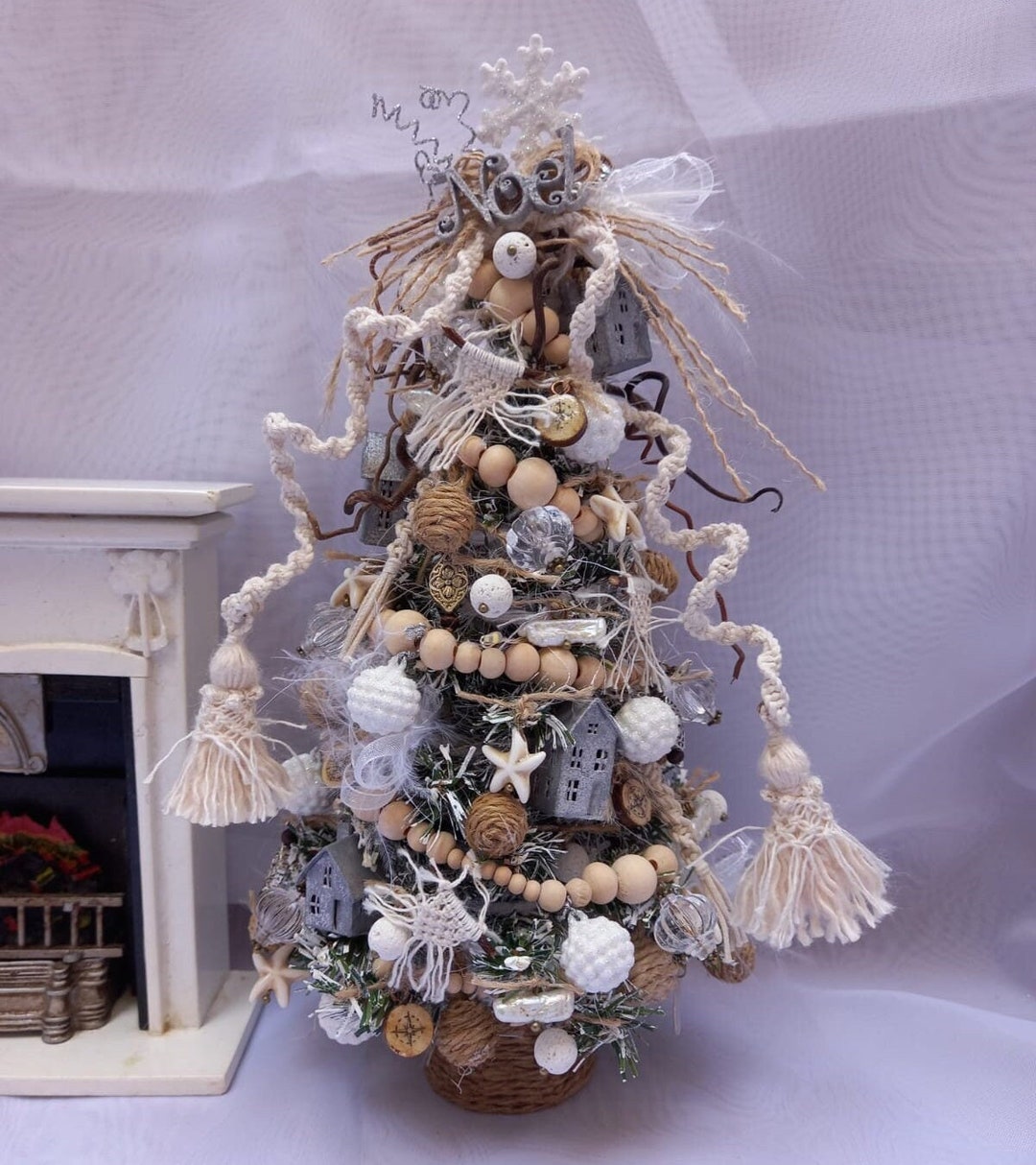 Dollhouse Miniature Christmas Boho Tree Light Up - Etsy