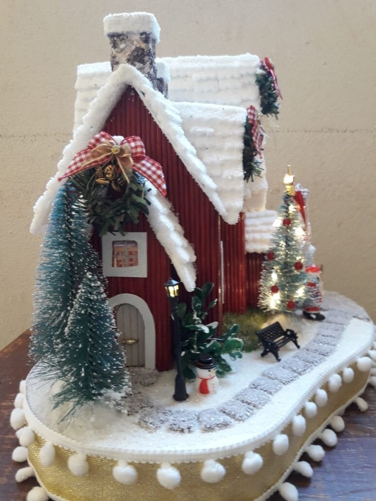 Christmas House Decor Light up Handmade - Etsy