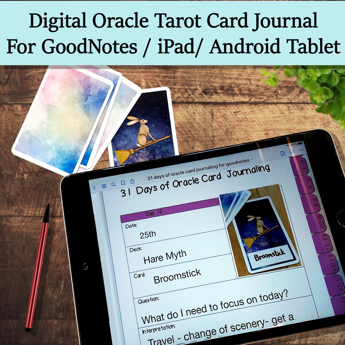 Digital Tarot Journal Digital Tarot Planner Oracle Card | Etsy