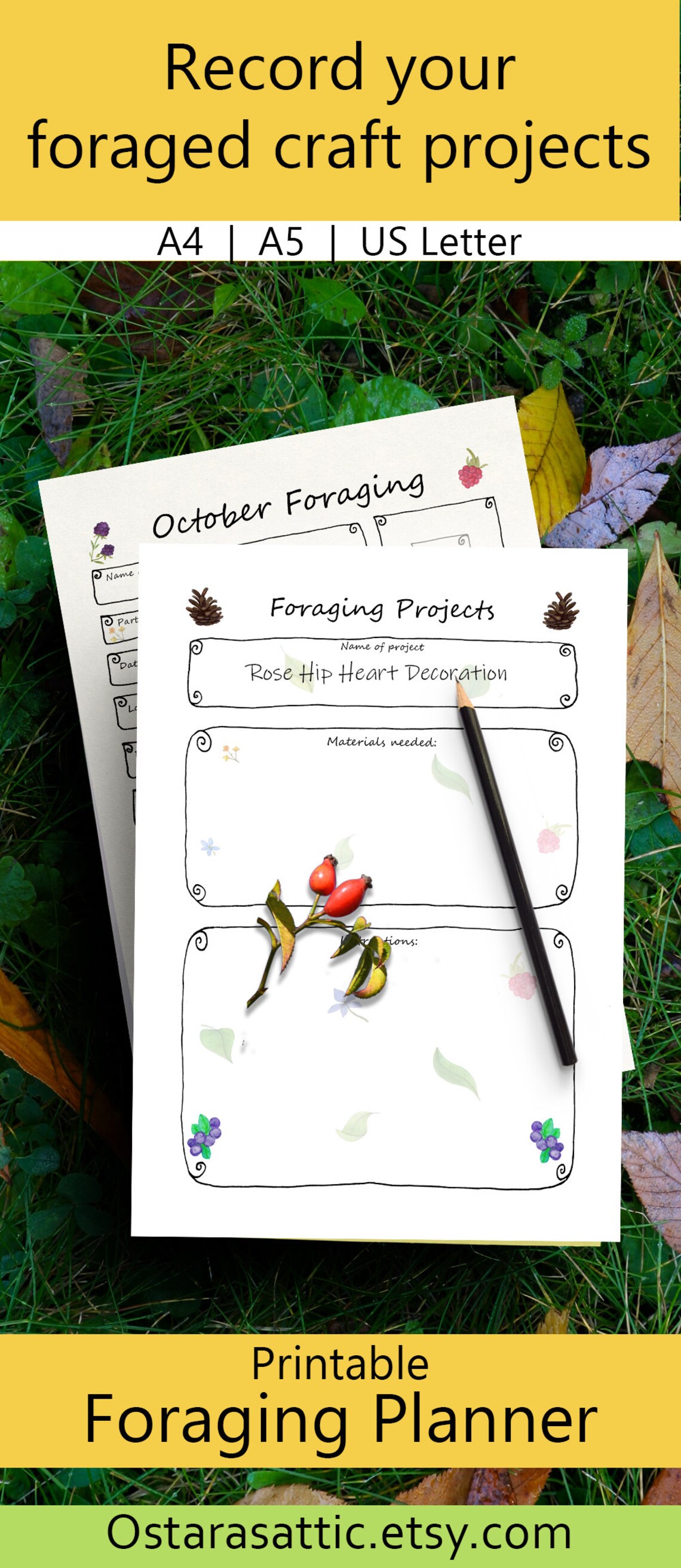 Foraging PDF Nature Journal Recipe Pages Wild Food Edible - Etsy