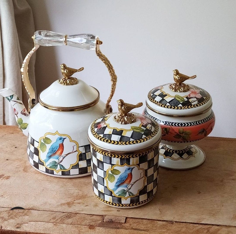 2.6 Lt Retro Titanium Coated Enamel Kettle Retro Enamel - Etsy