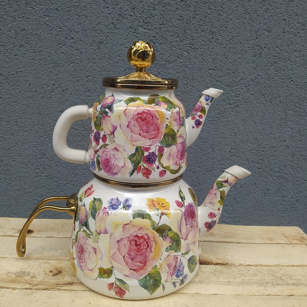 Enamel Tea Pot - Etsy