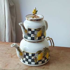 Enamel Teapot , Lemon Design Teapot , Turkish Teapot , Tea Kettle for ...