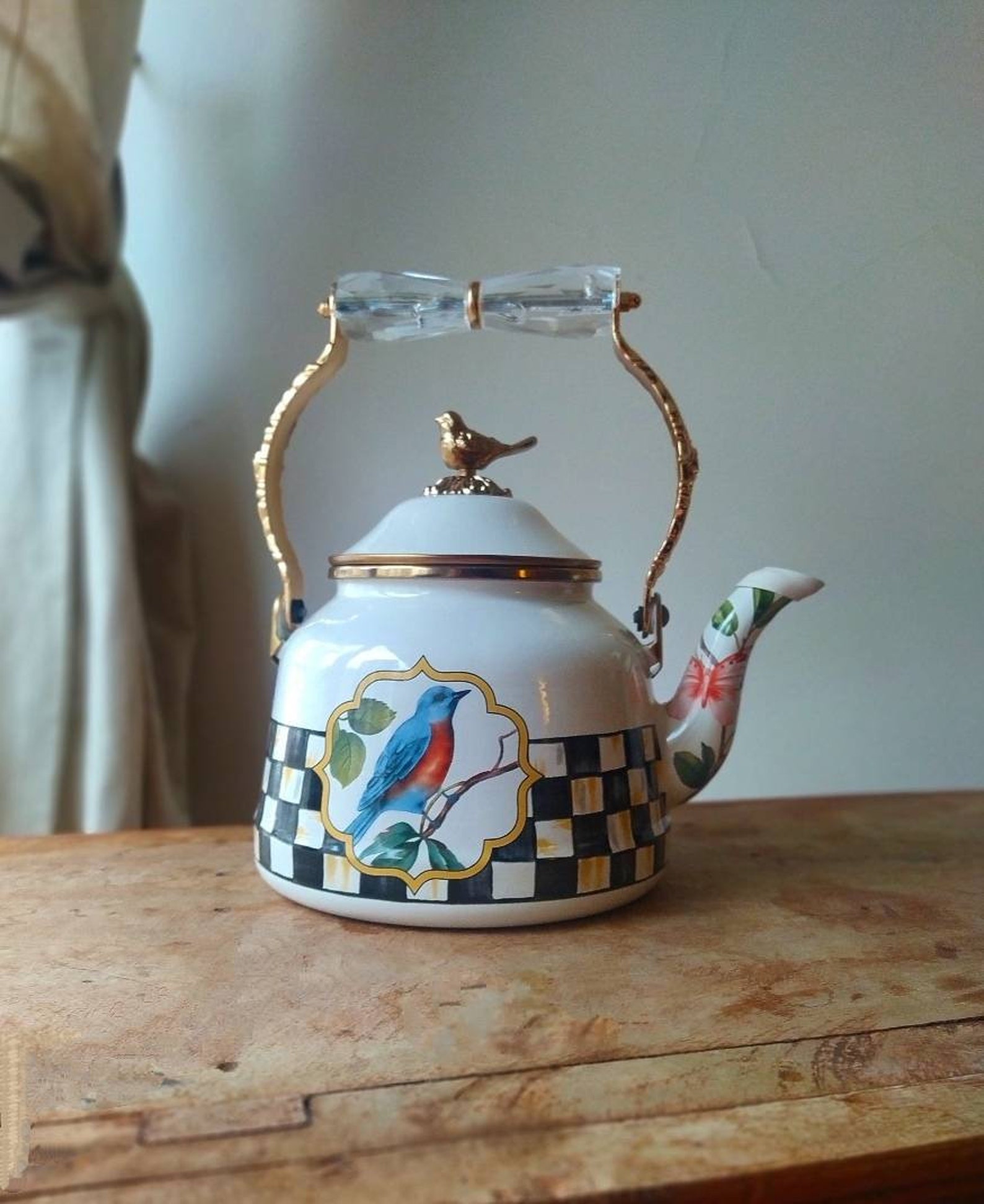 2.6 Lt Retro Titanium Coated Enamel Kettle Retro Enamel - Etsy