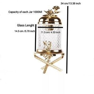 Glamorous Set of 3 Glass Canister Set ,crystal Jar Set, Spice Jars ...