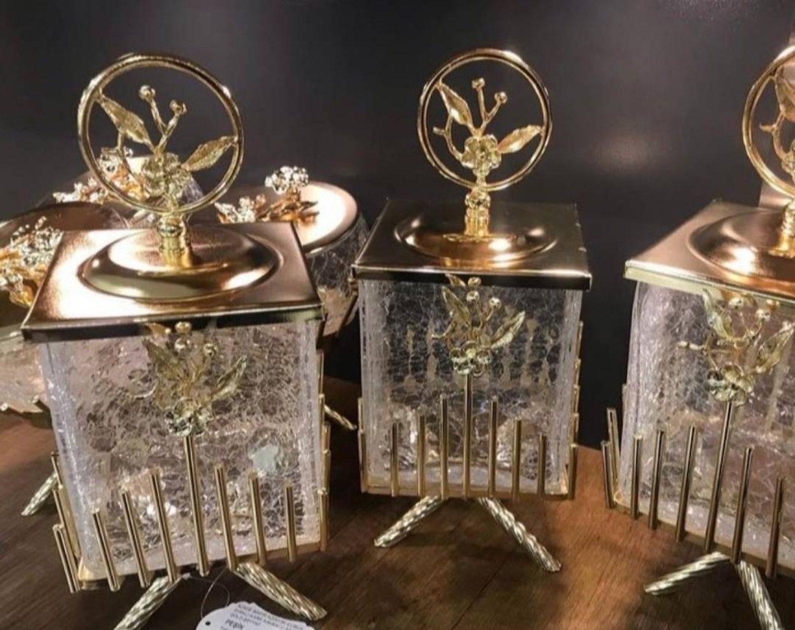 3 Pcs 1000 Ml Gold Jars Large Size crystal Jar Set Gold | Etsy