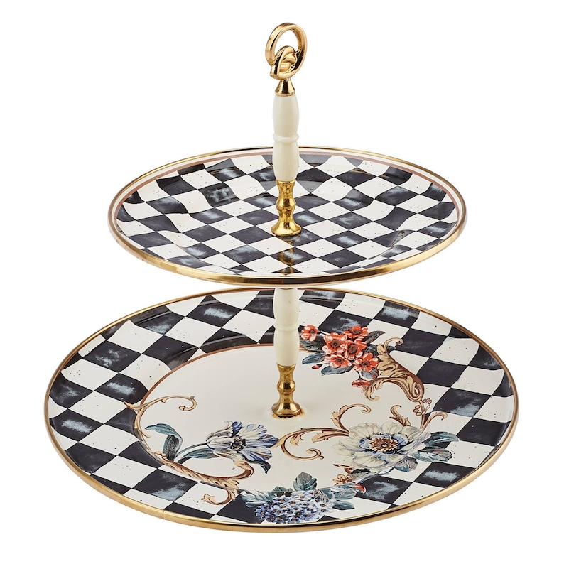 2 Layers Cake Stand Enamel Cake Stand - Etsy