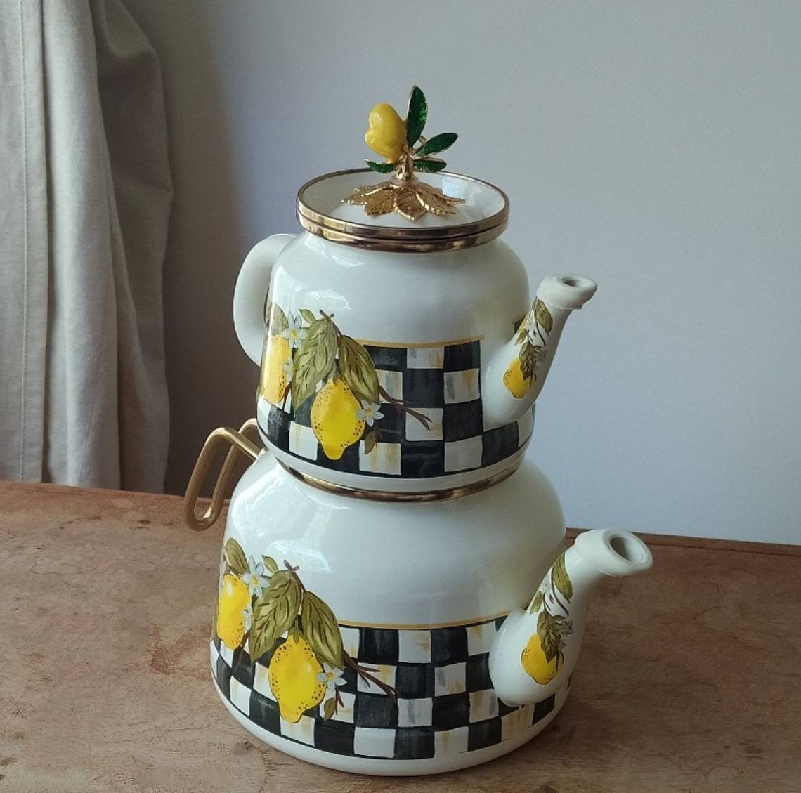 Enamel Teapot , Lemon Design Teapot , Turkish Teapot , Tea Kettle for ...