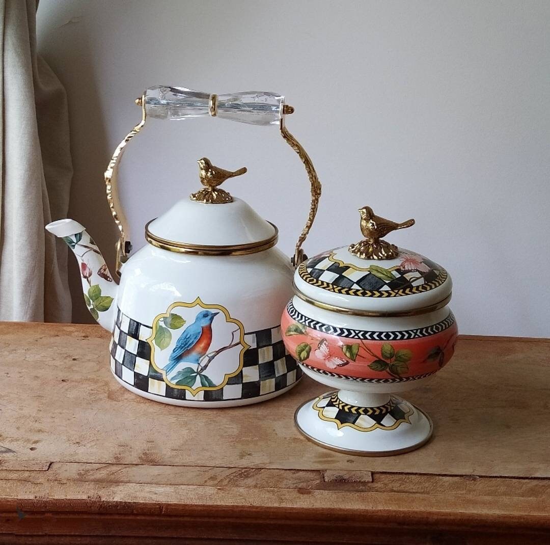 2.6 Lt Retro Titanium Coated Enamel Kettle Retro Enamel - Etsy