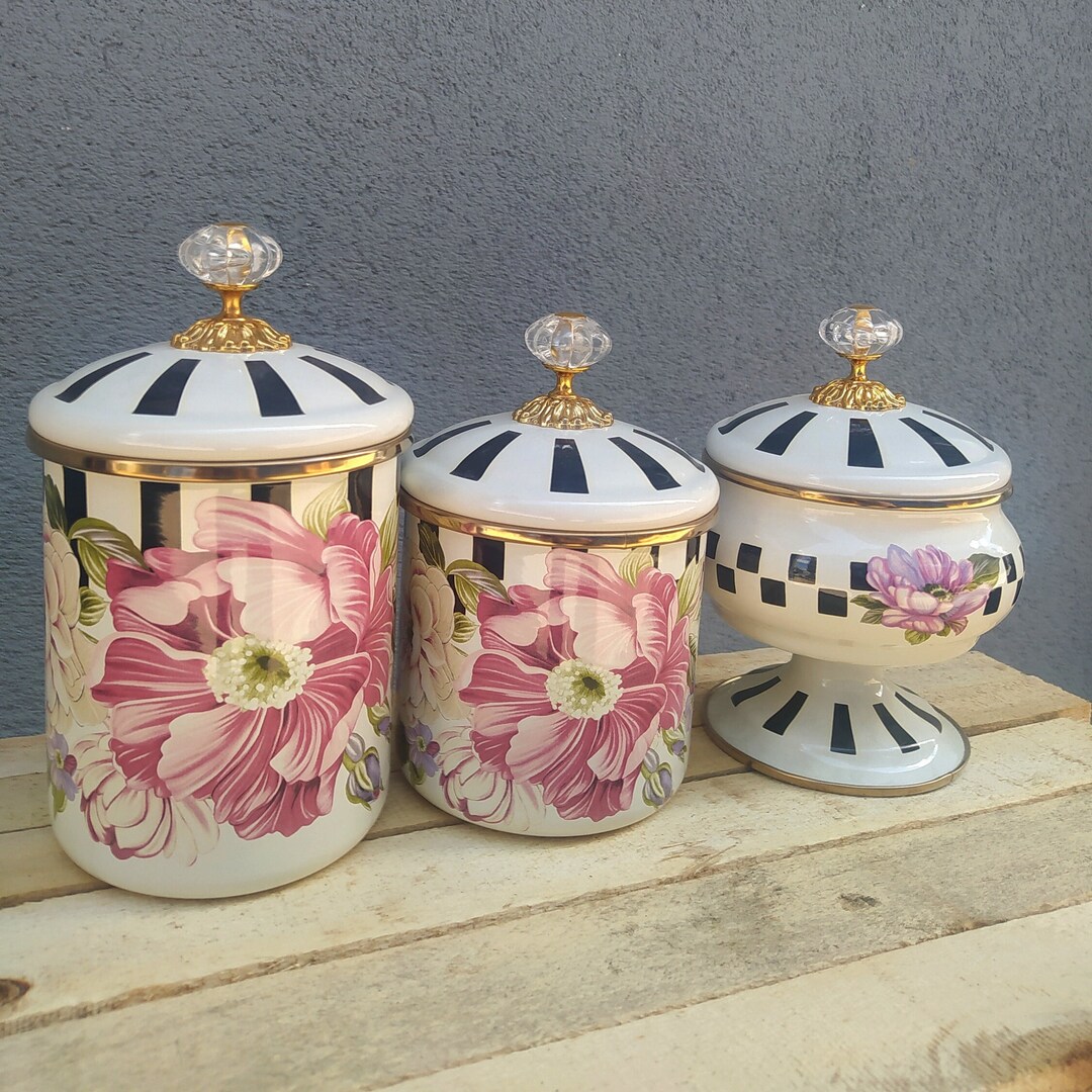 Floral Canister and Jars&canisters , Tea Jar, Coffee Jar, Sugar Bowl ...