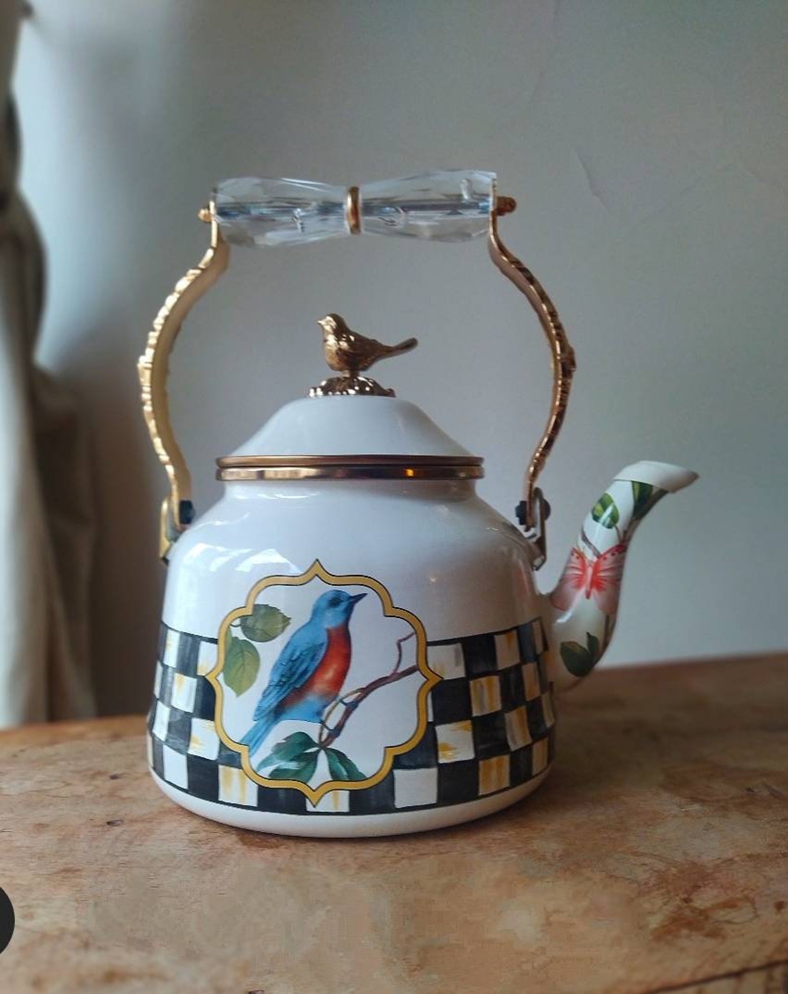 2.6 Lt Retro Titanium Coated Enamel Kettle Retro Enamel - Etsy
