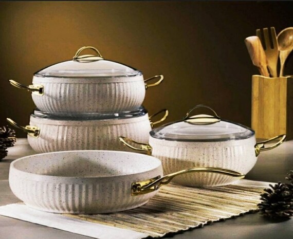 7 PCS Granite Cookware Set Stone Cookware Set Housewarming | Etsy