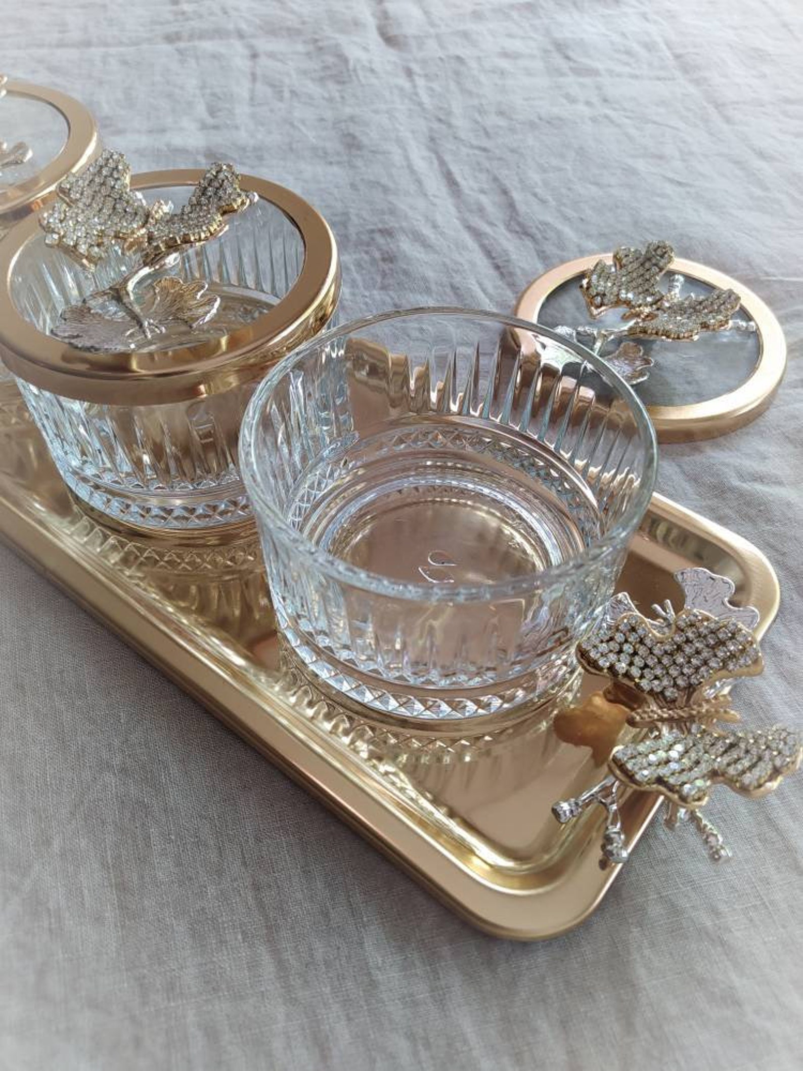 Glamorous Gold Mini-jar Set Gold Jar Set - Etsy