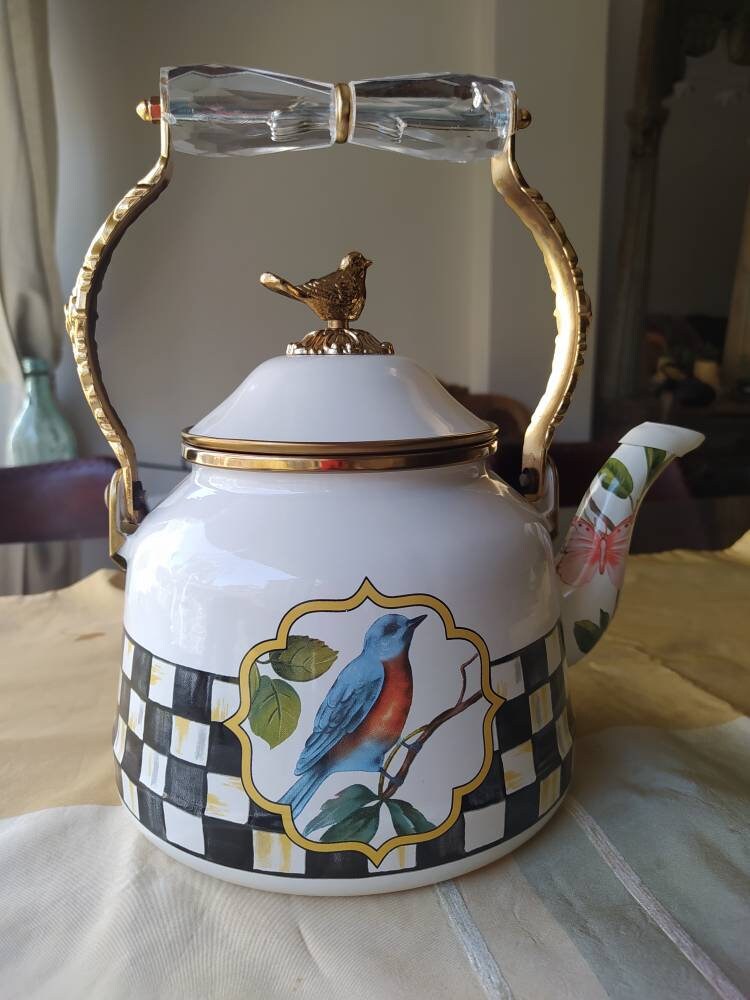 2.6 Lt Retro Titanium Coated Enamel Kettle Retro Enamel - Etsy