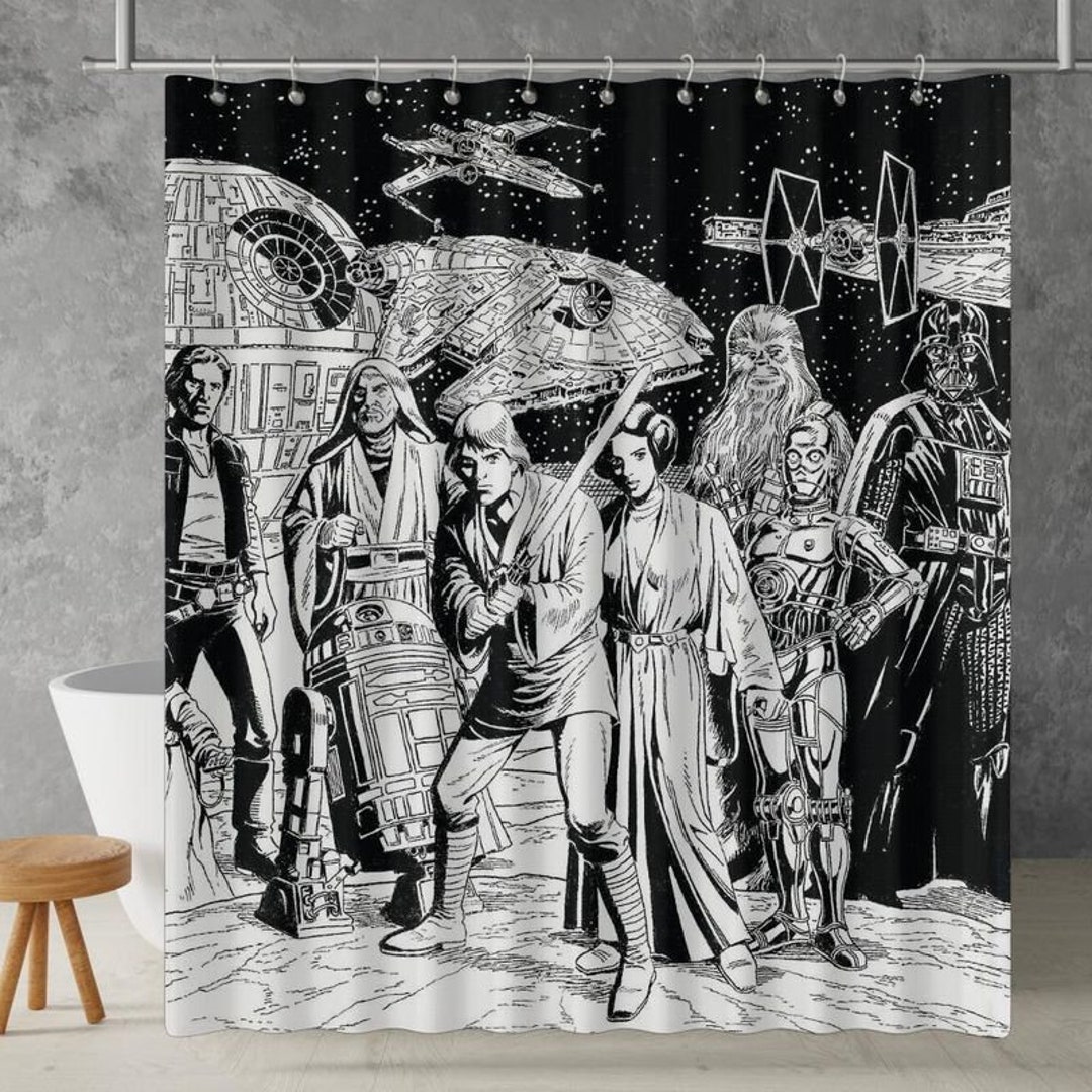 Star Wars Themed Shower Curtain Star Wars Bathroom Decor - Etsy