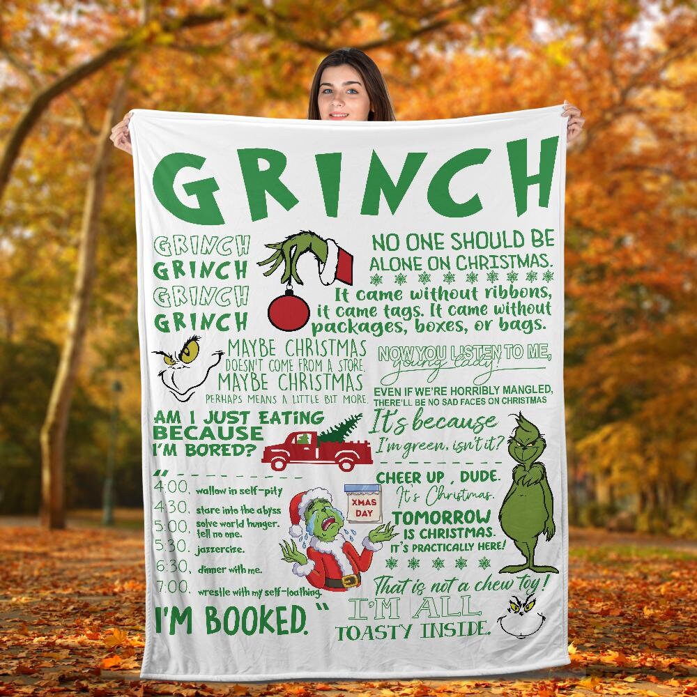 Grinch Christmas Movie Fleece Blanket Christmas Gift Grinch Theme - Etsy