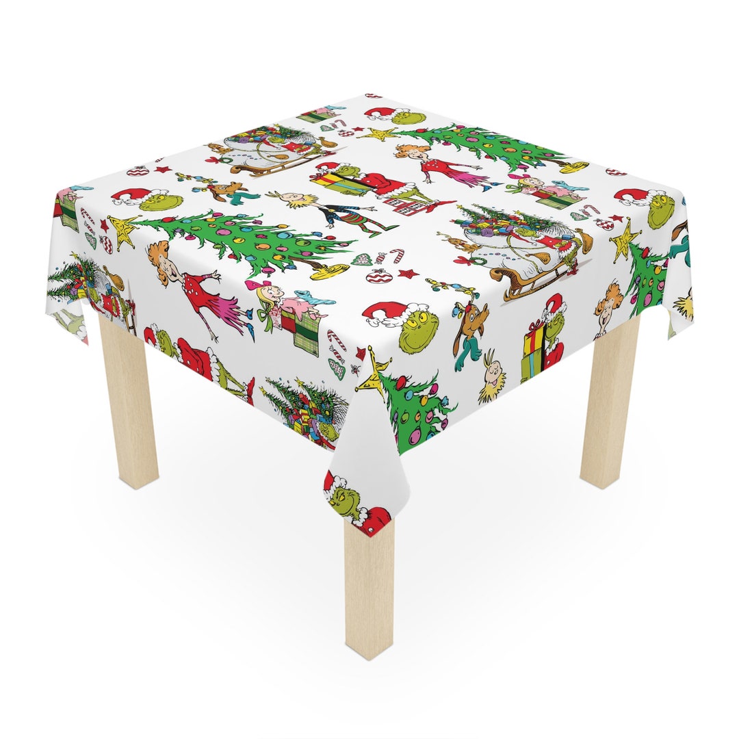 Grinch Stole Christmas Movie Square Tablecloth Christmas Decor Holiday ...