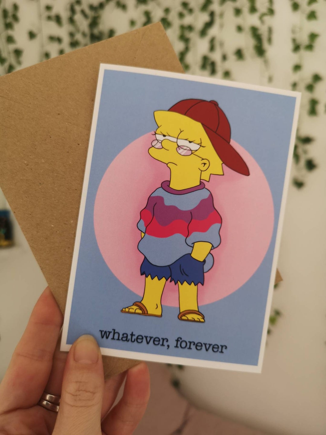 Lisa Simpson "whatever, Forever" Blank Greeting Card. - Etsy