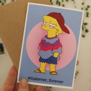 Lisa Simpson whatever Forever Blank Greeting | Etsy