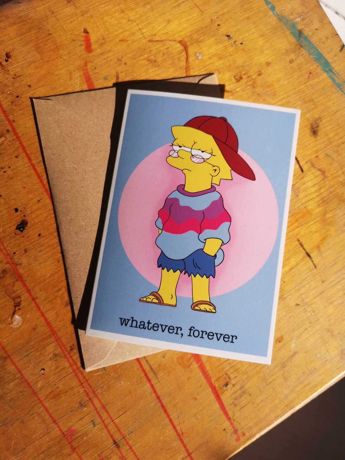Lisa Simpson whatever Forever Blank Greeting - Etsy