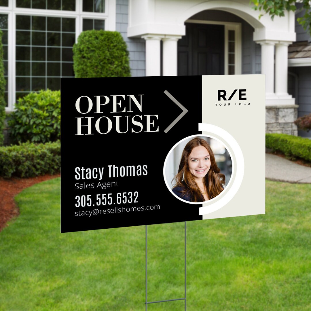 Real Estate Open House Yard Sign With FREE Shipping | Physical 24"x18 ...