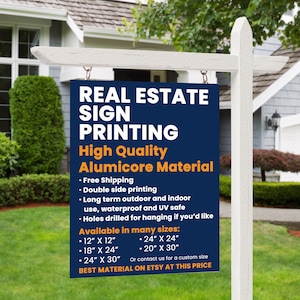 Double Sided Real Estate Sign | Alumicore Material, Multiple Sizes ...