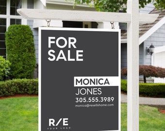 Real Estate Yard Sign Modern for Sale Sign Property Sign Listing Sign ...