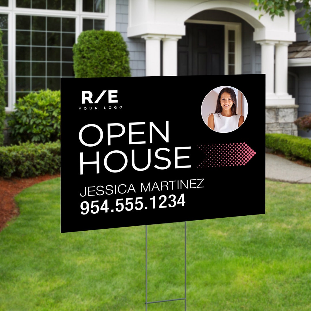 Real Estate Open House Yard Sign With FREE Shipping | Physical 24"x18 ...