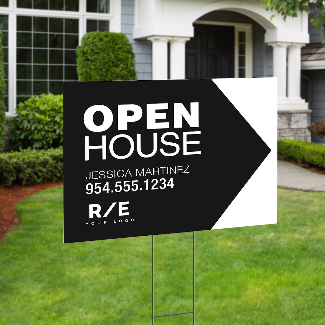 Real Estate Open House Yard Sign With FREE Shipping | Physical 24"x18 ...