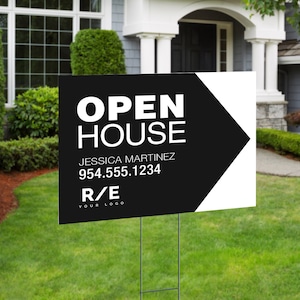 Real Estate Open House Yard Sign With FREE Shipping | Physical 24"x18 ...