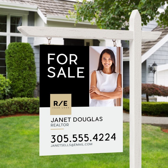 Real Estate Yard Sign for Sale Sign With FREE Shipping Physical 18x24 Alumicore Thick Sign With Holes for Hanging L Custom Aluminum Etsy