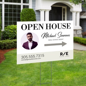 Real Estate Open House Yard Sign With FREE Shipping | Physical 24"x18 ...