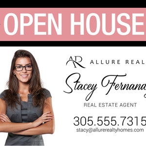 Real Estate Open House Yard Sign With FREE Shipping | Physical 24"x18 ...