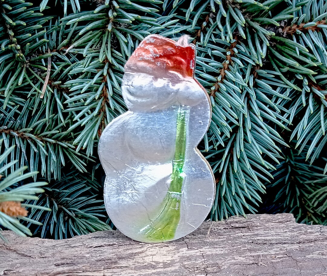 Snowman Dresden Cardboard .antique Christmas Decorations, Silver ...