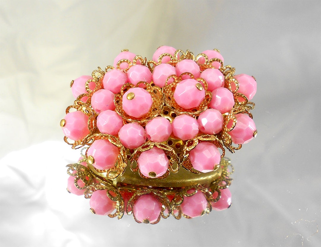 Ancient Brooch 1960s Pink Brooch Jewelry Oval Brooch Jewelry Retro ...