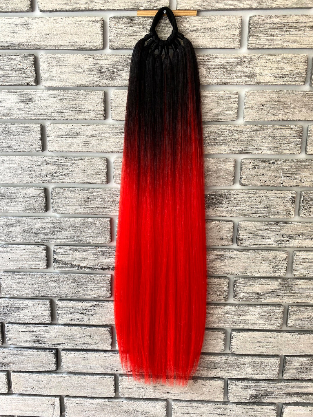 Ombre Ponytail Extension on Elastic Band, Festival Fake Ponytail Hair ...