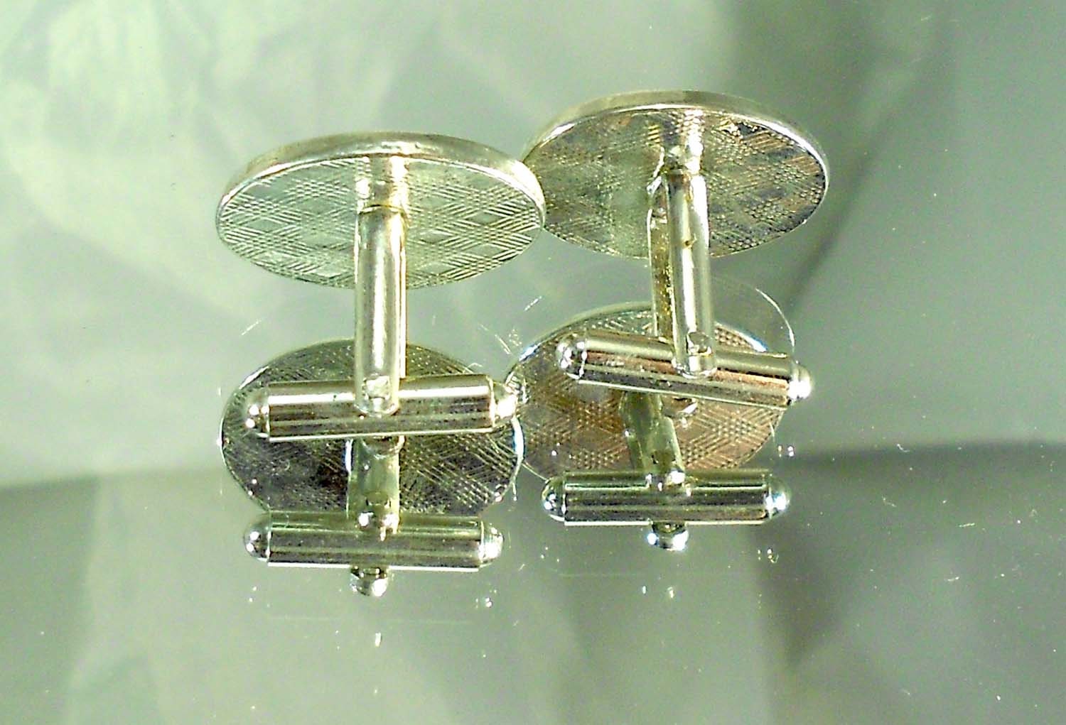 Vintage Oval Cufflinks of the 1980s. Cufflinks. Ancient Silver Color ...