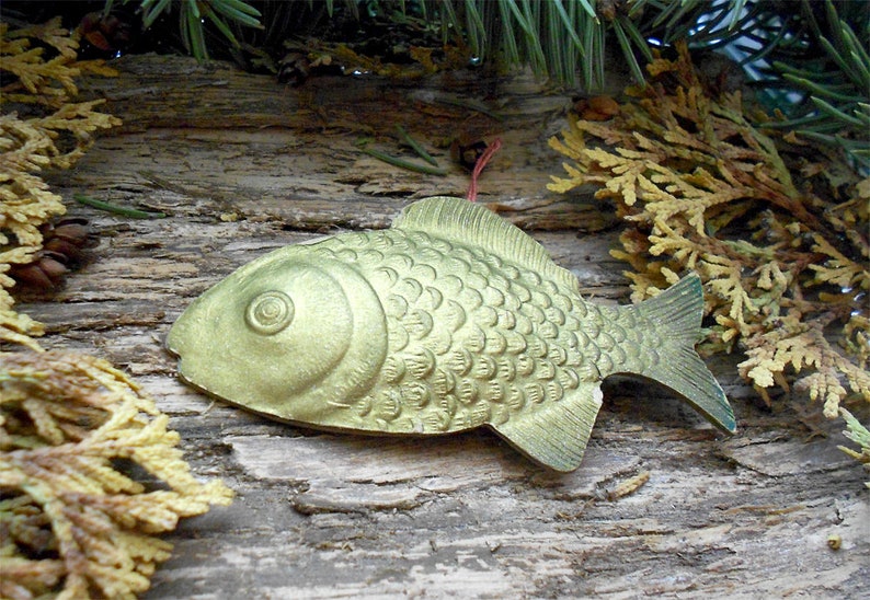 Goldfish Dresden Cardboard. Antique Christmas Decorations, a Statuette ...