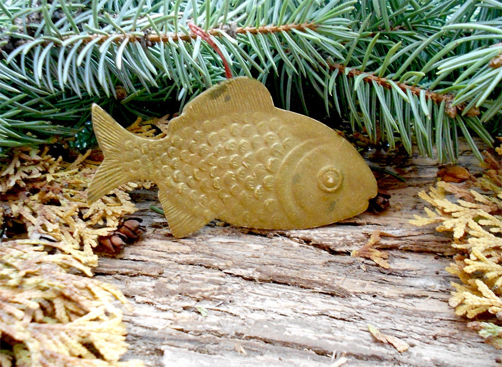 Goldfish Dresden Cardboard. Antique Christmas Decorations, a Statuette ...