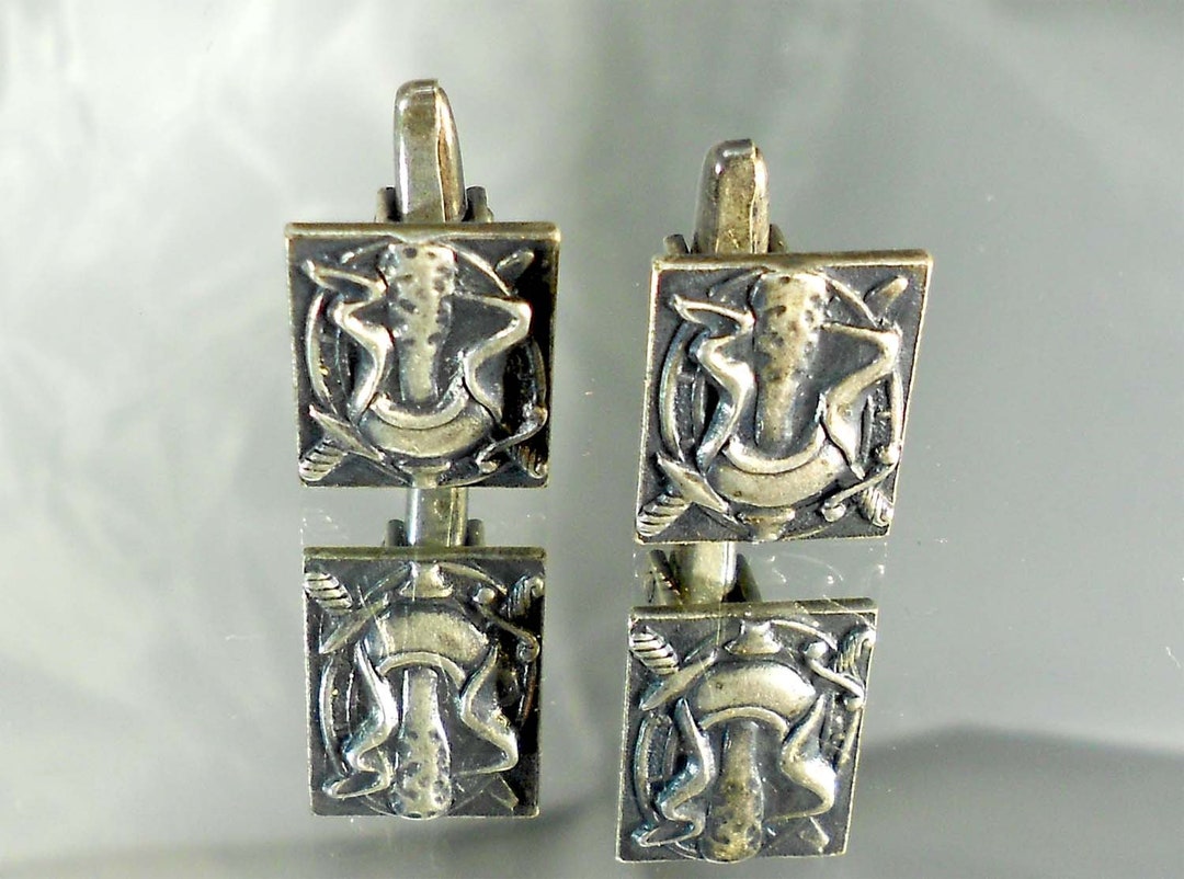 Vintage Rectangular Cufflinks of the 1970s. Cufflinks. Ancient ...