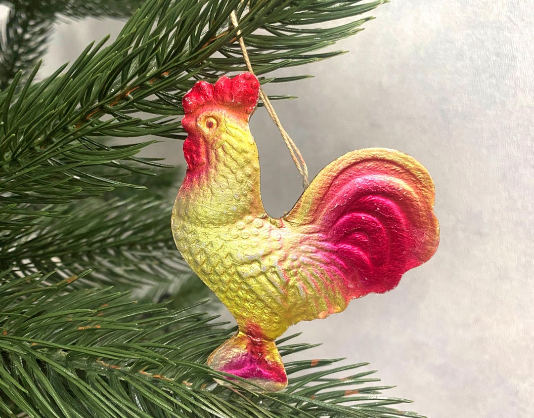 Rooster Antique . Christmas Decorations, Rooster , Dresden Cardboard ...