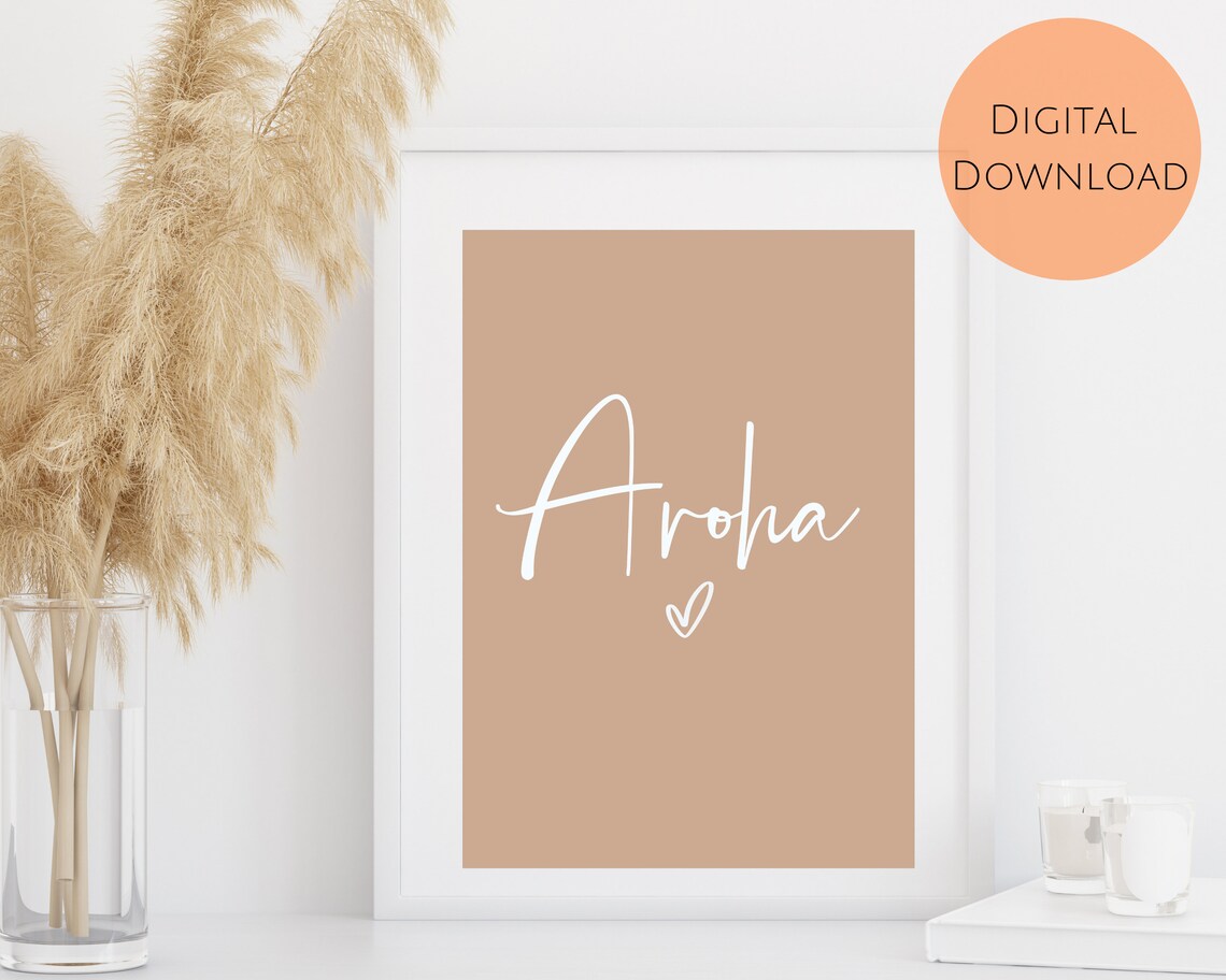 Aroha Love Maori New Zealand Wall Art Print Digital Download | Etsy
