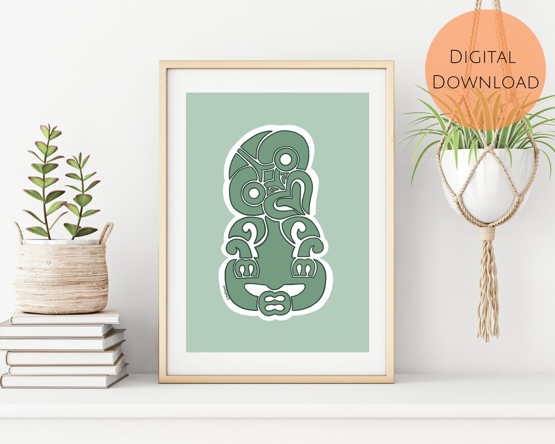 Māori Tiki Art Green Aotearoa New Zealand Hei Tiki Taonga Greenstone ...