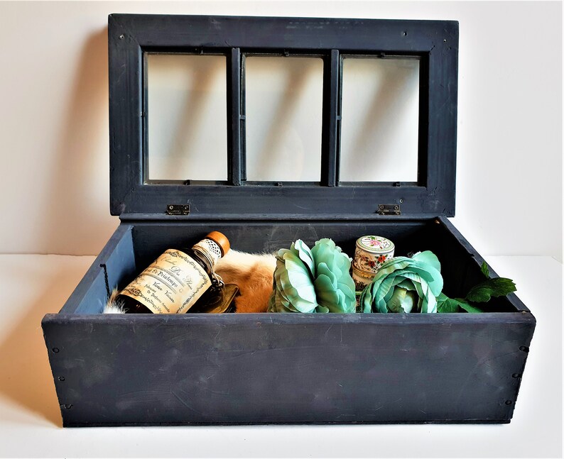 Lovely Shabby Chic Glass Top Box, Display Case, Vintage Table Top ...