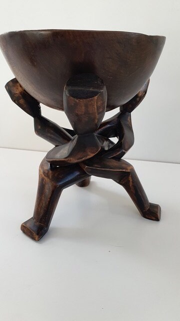 Three Headed Unity Sculpture African Carved Wood Circle of Life. Unity ...