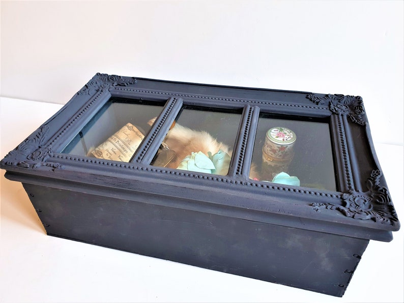 Lovely Shabby Chic Glass Top Box, Display Case, Vintage Table Top ...